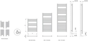 Isan Silla Inox 1765 x 600 mm koupelnový radiátor nerez