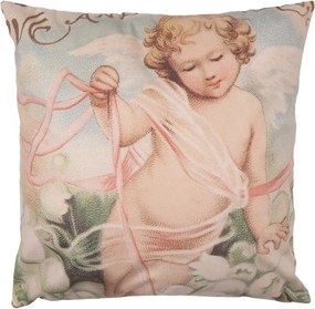 Růžový povlak na polštář s andělem Angel - 45*45 cm
