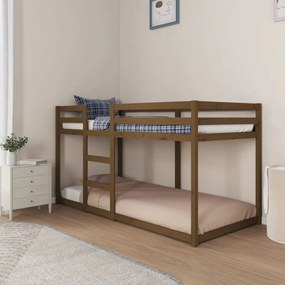 vidaXL Patrová postel 90x200 cm masivní borové dřevo [821647] Barva: Bílá
