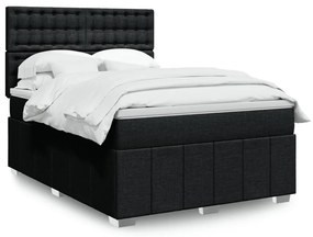 Box spring postel s matrací černá 140x200 cm textil 3294007