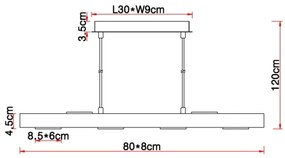 Globo 56247-6HB - LED Lustr na lanku JOYA 6xLED/5W/230V