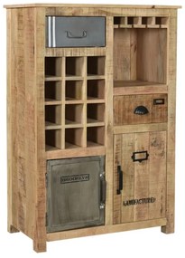 furniture-nabytek.cz - Masivní komoda Highboard Pune z mangového dřeva, lakovaná, přírodní barva – 80×43×110 cm