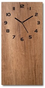 Wallmuralia Nástěnné skleněné hodiny Dřevěné pozadí 30x60 cm