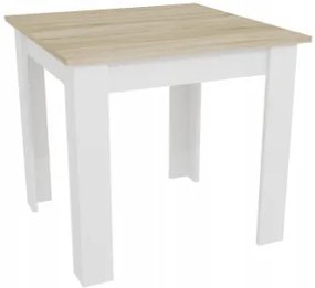 Jídelní stůl VALDI 80x80 dub sonoma s bílými nohami