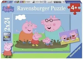 Ravensburger Prasátko Peppa: Šťastná rodina - 2 x 24 dílků / od 4 let