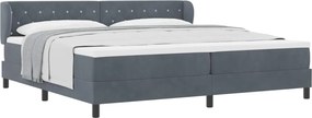 Postel s boxspringem s matrací Tmavě šedá 200 x 200 cm samet 3340353