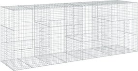 Gabionový koš s víkem 400 x 100 x 150 cm pozinkované železo 3295216