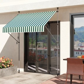 Outsunny Sluneční Markýza 2x1,2 m s Výsuvným Ramem, Zahradní Sluneční Plachta s Hliníkovým Rámem a Polyesterem 180g/㎡, pro Zahradu, Balkon a Terasu, …