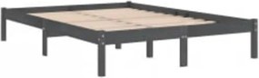 Rám postele šedý masivní dřevo 200 x 200 cm 3105687
