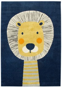 Dětský kusový koberec Emily Kids 2360A Lev modrý žlutý Rozměr: 140x190 cm