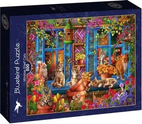 BLUEBIRD Puzzle Parapet s kočkami / 500 dílků
