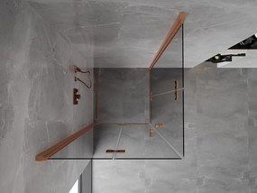 Mexen Mist-F Duo, skládací sprchový kout 110 x 110 cm, čiré sklo, měděný matný profil, 8A6-110L-110P-65-00