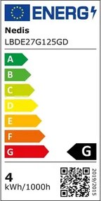 Nedis LED žárovka E27 / G125 / 3.8 W / 250 lm / 2100 K / Stmívatelné /