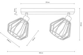 Spot-Light DO63804274 - Stropní bodové svítidlo VENTI 2xE27/15W/230V dub