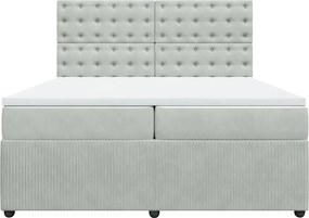 Box spring postel s matrací světle šedá 200x200 cm samet 3294742