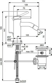 Ideal Standard Ceraline Nuovo - Bidetová baterie s výpustí | hedvábná