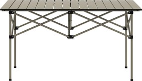 Kempingový stůl Skládací stůl s rolovací deskou Hliníkový zahradní stůl pro 2 osoby 95 x 55 cm Khaki