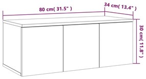 TV skříňka šedá sonoma 80x34x30 cm kompozitní dřevo