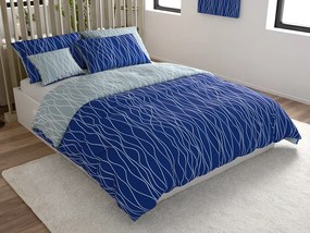 Povlečení z mikrovlákna LIORA modré Rozměr povlečení: 2 ks 70 x 90 cm | 200 x 220 cm