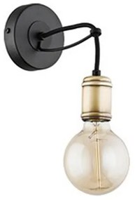 TK LIGHTING Nástěnné svítidlo - QUALLE 1513, 230V/15W/1xE27, černá/zlatá