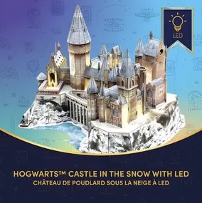 CUBICFUN Puzzle 3D Bradavice ve sněhu Harry Potter / 202 dílků / LED o