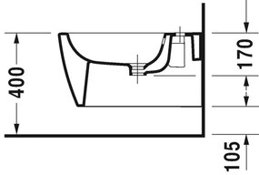 Duravit ME by Starck - závěsný bidet 37x57 cm, 2288150000