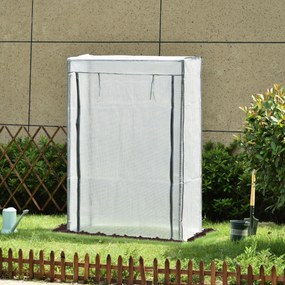 Skleník s PE fólií, dveře, zimní skleník z ocelové fólie, skleník 100 x 50 x 150 cm, bílý