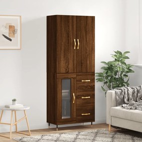 vidaXL Skříň highboard 69,5 x 34 x 180 cm kompozitní dřevo [3195941] Barva: hnědý dub