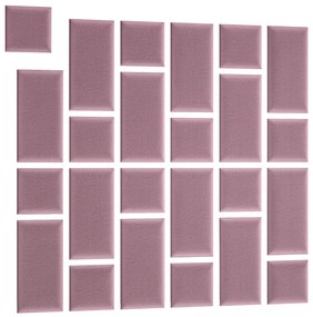 Set 24 čalouněných panelů Quadra 180x180 cm (růžová). 1051996
