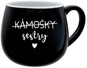 KÁMOŠKY SESTRY - černý keramický hrníček 300 ml