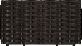 Zvýšený záhon Outsunny, květináč s drenážními otvory, květinový box v ratanovém vzhledu, plast, hnědý, 40 x 44 cm