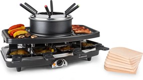 Klarstein Entrecote, raclette gril, fondue, 2 v 1, 1100 W, pro 8 osob, přírodní kámen, podložky