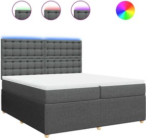 Box spring postel s matrací tmavě šedá 200x200 cm textil 3294478