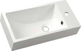 Sapho Small - Umyvadlo Ariana 50x25 cm, s přepadem, otvor pro baterie vpravo, bílá SM016