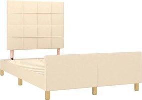 Rám postele bez matrace krémový 120 x 200 cm textil 3125046
