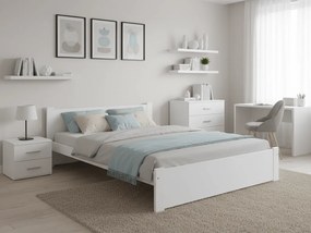 Postel IKAROS 140 x 200 cm, bílá Matrace: Matrace Coco Maxi 20 cm, Rošt: Bez roštu