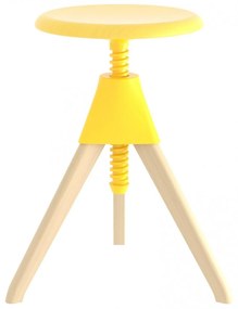 MAGIS - Barová židle JERRY - The Wild Bunch - buková se žlutým šroubem a sedákem
