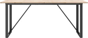 Jídelní stůl s O rámem 180 x 90 x 75 cm borové dřevo a ocel 3282678