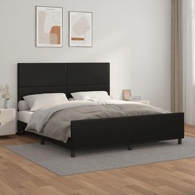 Rám postele s čelem černý 160x200 cm umělá kůže 3125457