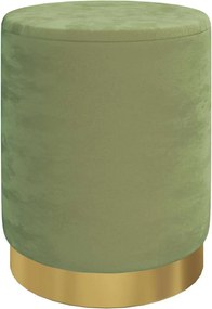 Kulatá stolička s úložným prostorem mechově zelená samet 31 x 37 cm 340292