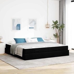 Rám postele s matrací 2 ks Černá textil 3399517