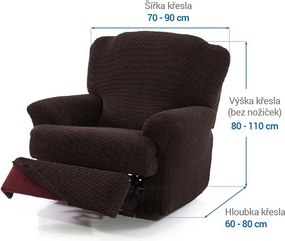Super strečové potahy NIAGARA čokoládová relaxační křeslo ( š. 70 - 90 cm)