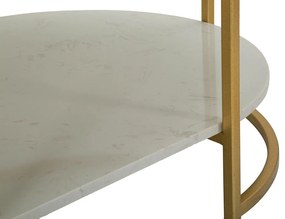 Designový konferenční stolek Bannister 90 cm bílý / zlatý