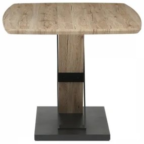 Jídelní stůl 160x90 MDF 3D dekor dub san remo kovové nohy černý lak HT-W1570 SRE