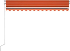 Ručně zatahovací markýza s LED světlem 350x250 cm oranžovohnědá 3068885