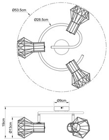 GLOBO PRISKA 54017-3M Stropní svítidlo