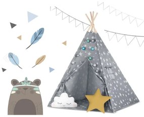 Bestent Dětský stan TeePee s polštářky Grey Sky