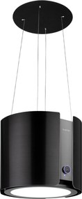 Klarstein Skyfall, digestoř, 45 cm, ostrůvková, 413 m³/h, LED, nerezová ocel, černá