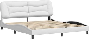 Rám postele bez matrace Hvar bílý 180x200 cm umělá kůže 3208017