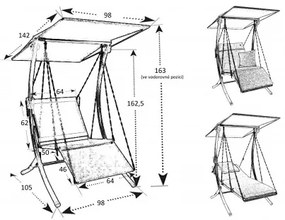 Doppler SWING SMART béžová - luxusní zahradní houpačka